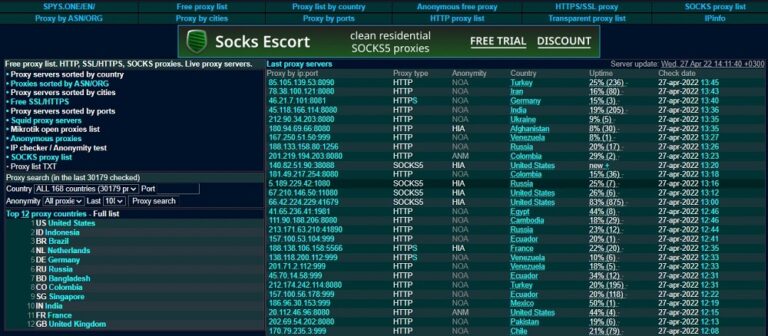 Free Proxy List: 10 Best Free *HTTP & SOCKS* Proxy Server List of 2023