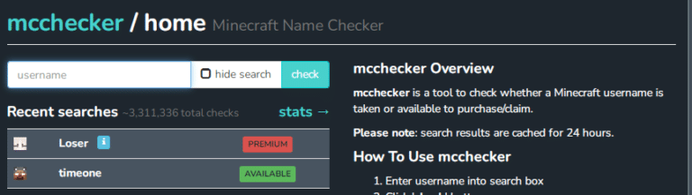 6 Best Minecraft Name Checker (Find Available OG Names)